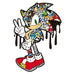Sonic The Hedgehog Wall Sticker - Sonic Peace Pose Dripping Graffiti W ...