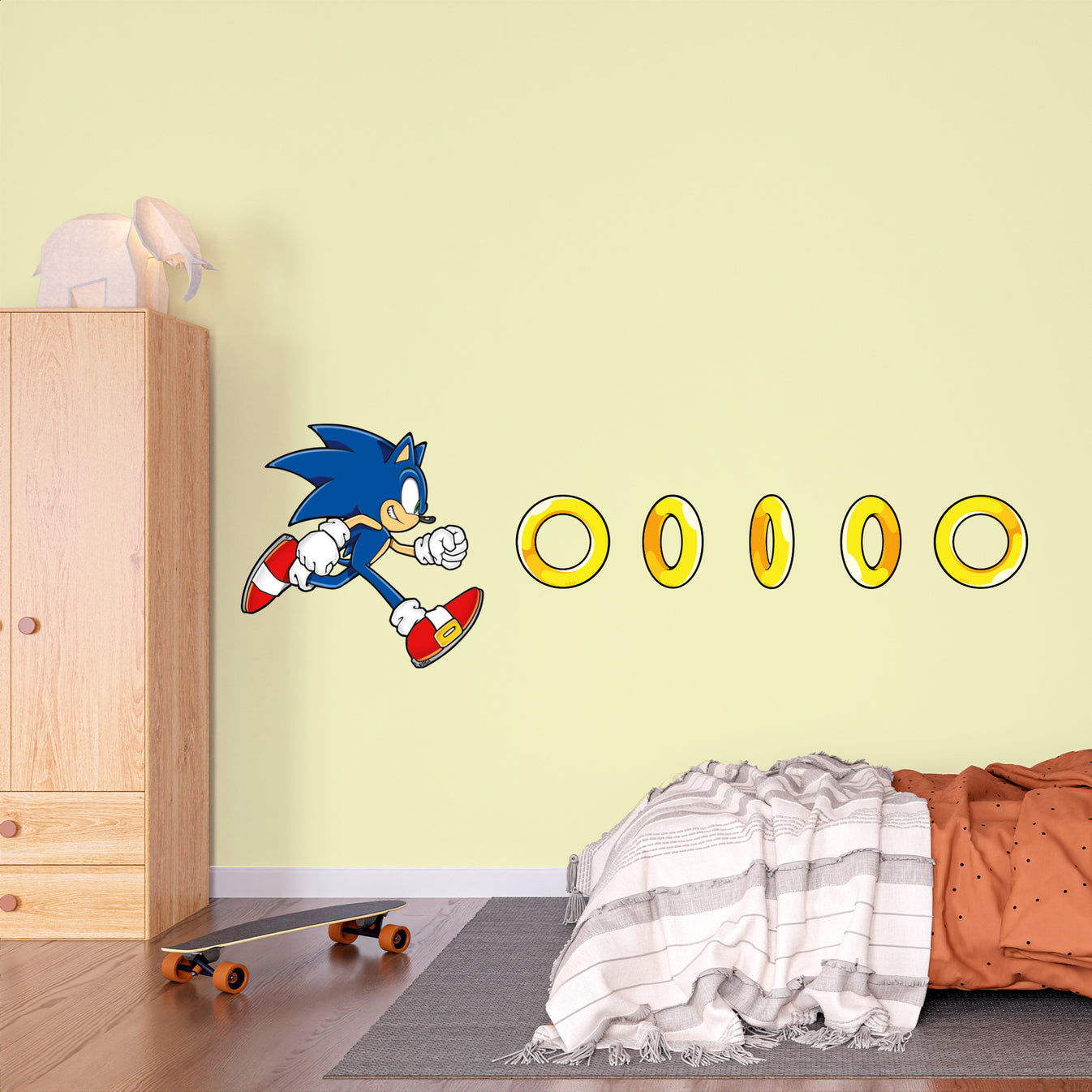 Sonic The Hedgehog Wall Sticker - Sonic Running For Rings Wall Art ...