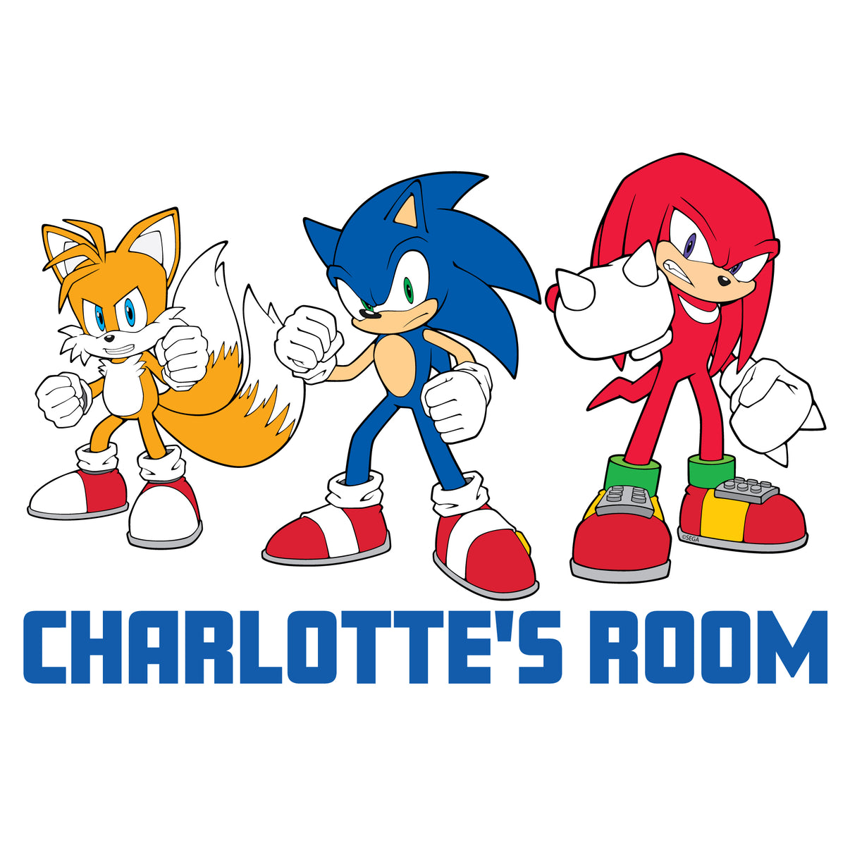 Sonic The Hedgehog Wall Sticker - Sonic Tails and Knuckles Personalise ...