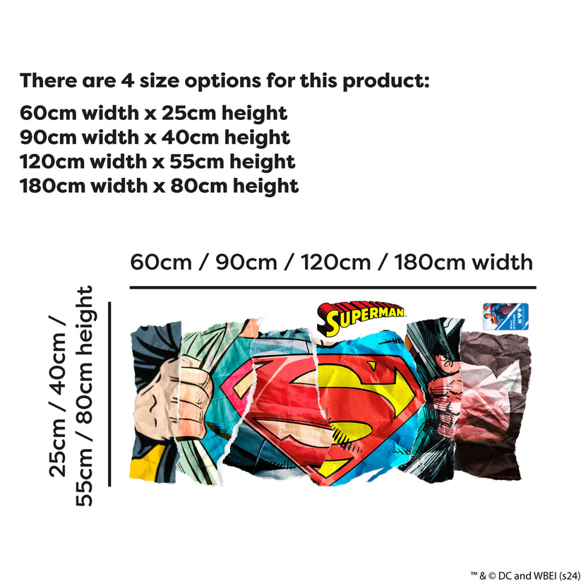 Superman Wall Sticker - Chest Comic Book Collage Wall Decal DC Superhe ...