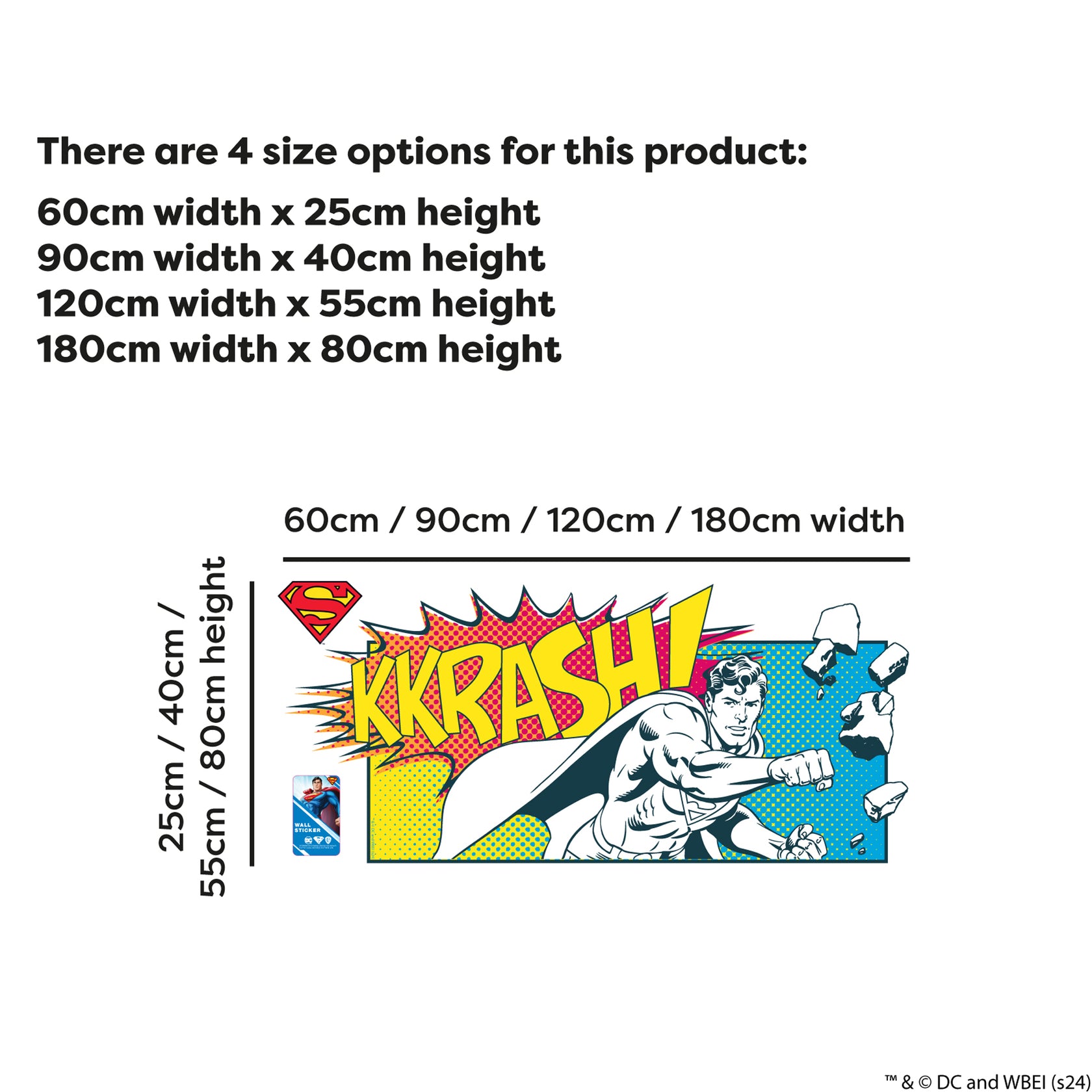 Superman Wall Sticker - Kkrash Comic Strip Wall Decal DC Superhero Art ...