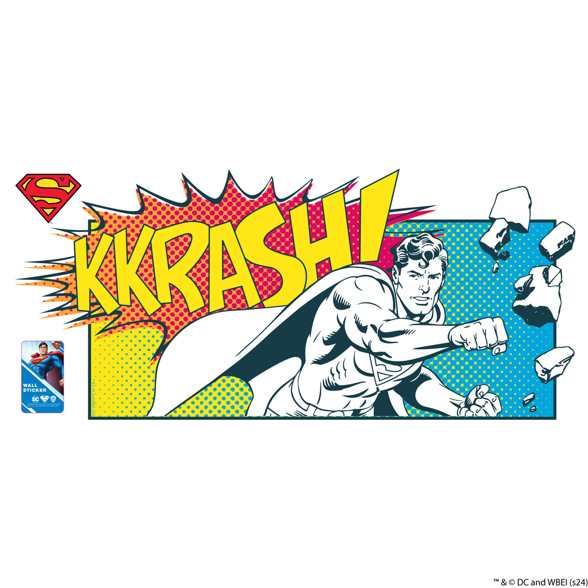 Superman Wall Sticker - Kkrash Comic Strip Wall Decal DC Superhero Art ...