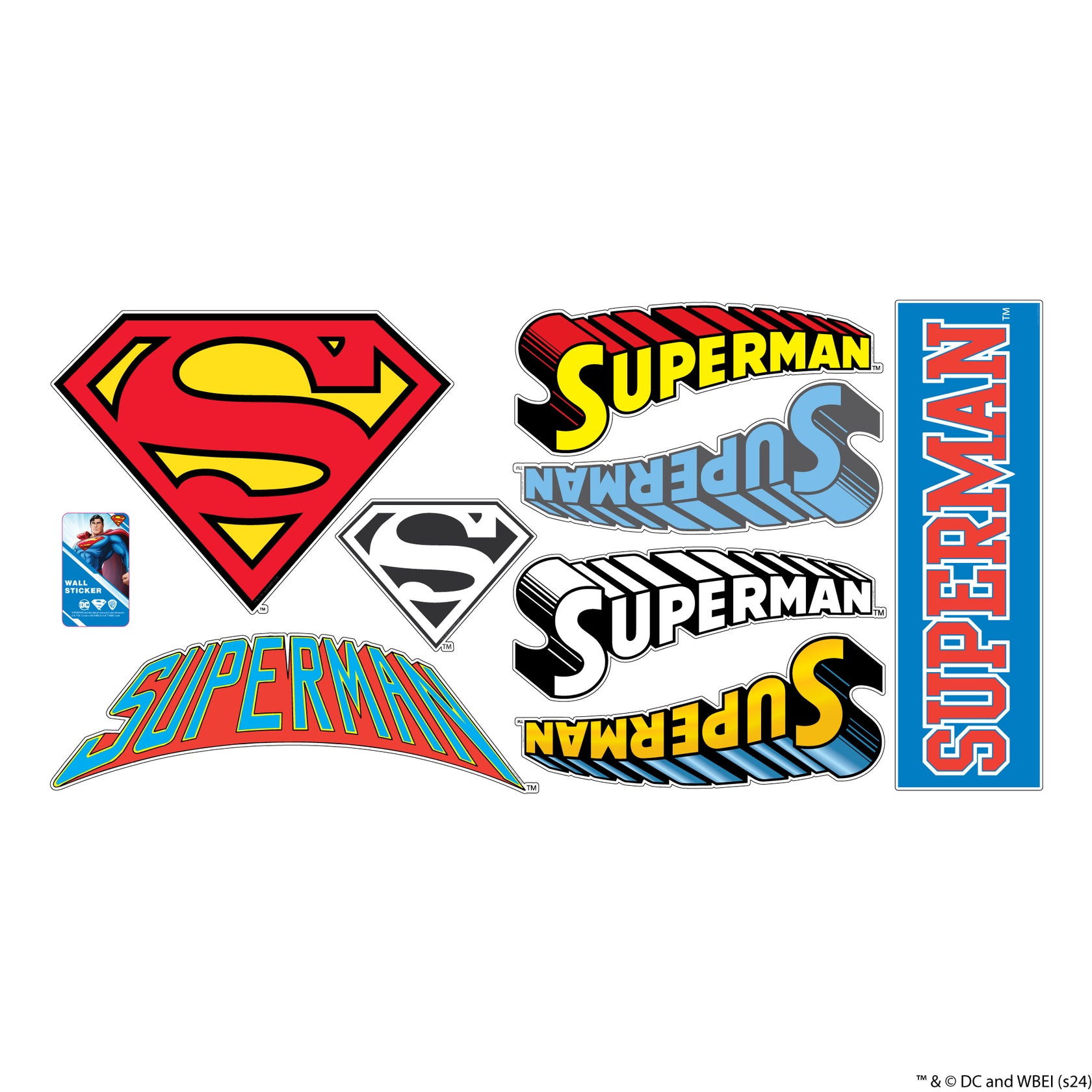 Superman Wall Sticker - Logos Set Wall Decal DC Superhero Art – www ...
