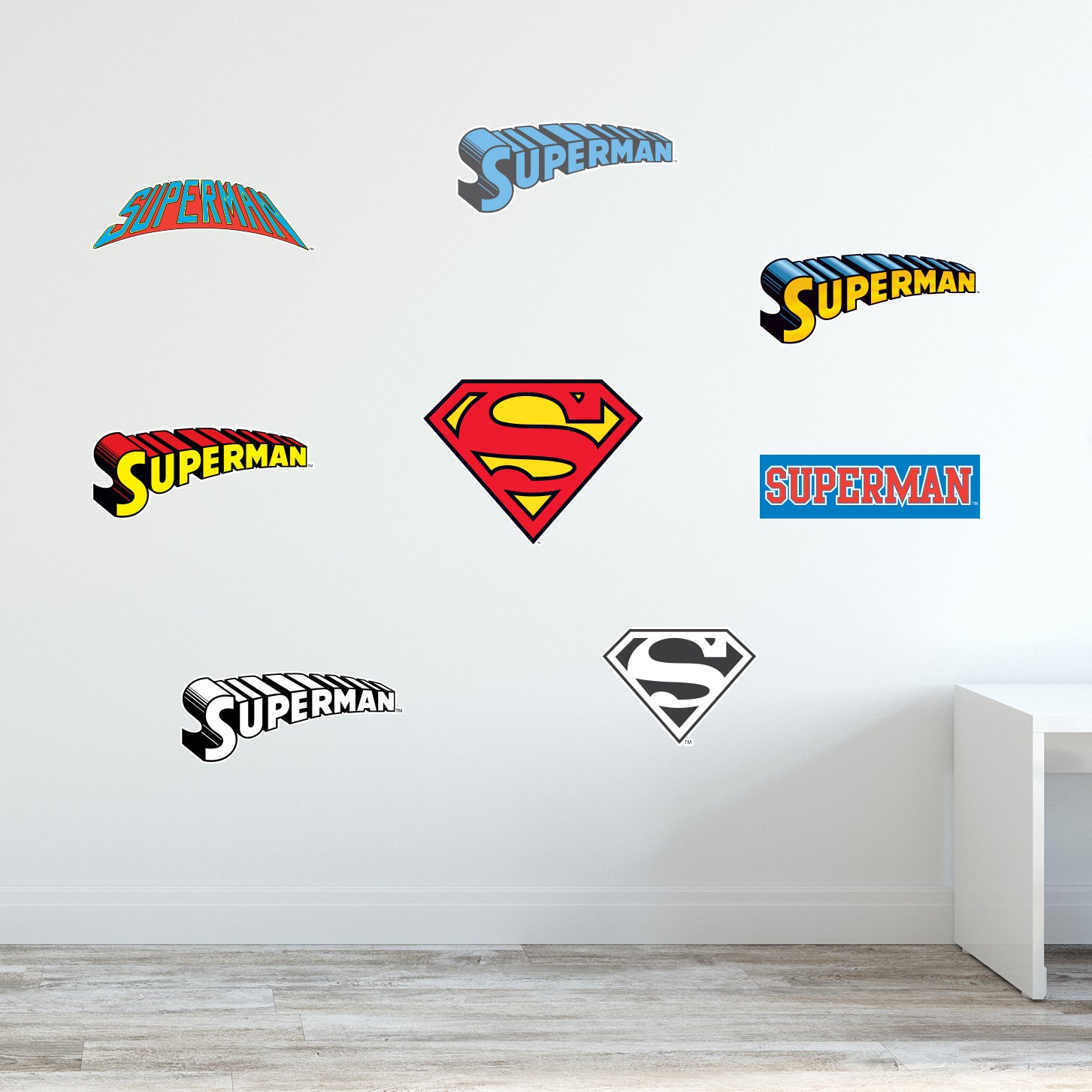 Superman Wall Sticker - Logos Set Wall Decal DC Superhero Art – www ...