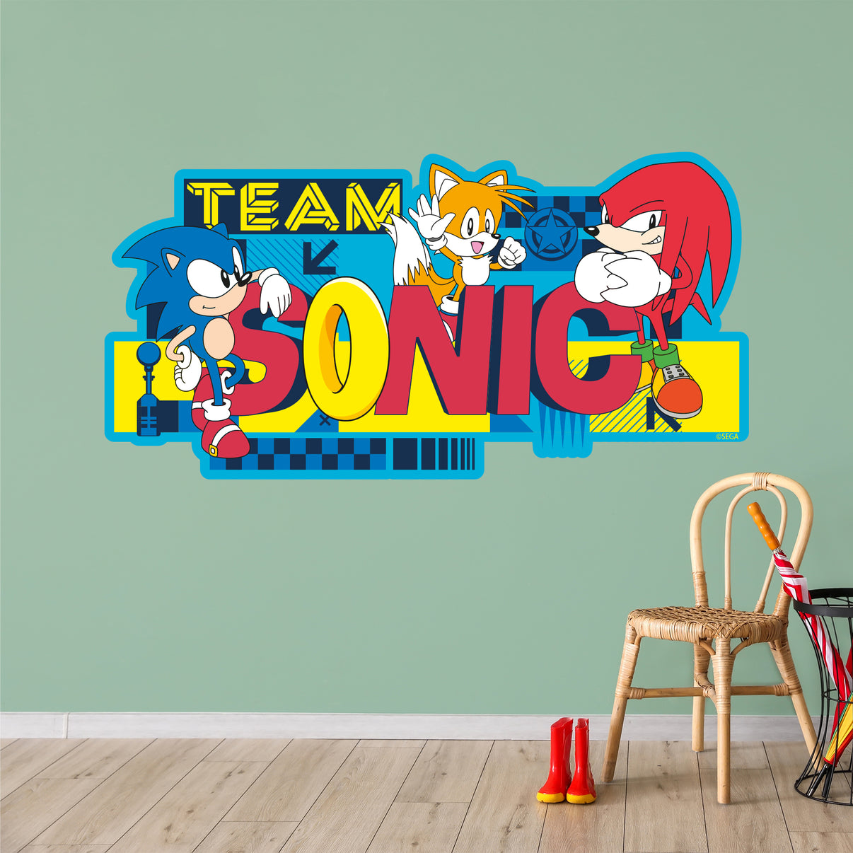 Sonic The Hedgehog Wall Sticker - Team Sonic Wall Art – www.themed.co.uk