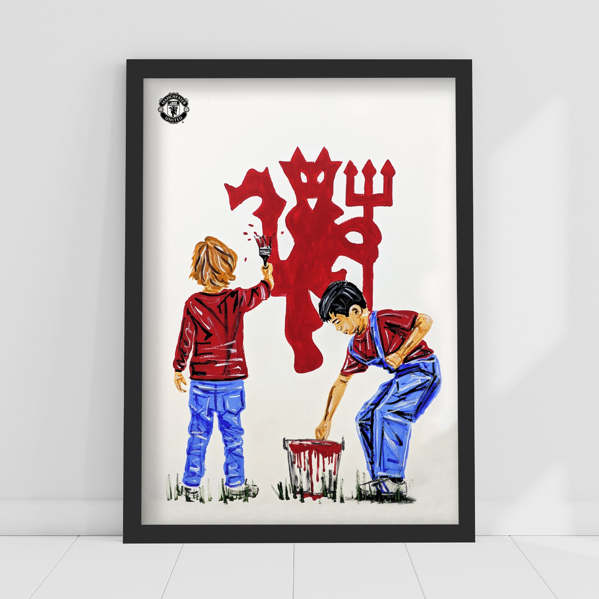 Manchester United FC Print - Painted Red Devil Tony Denton Poster – www ...