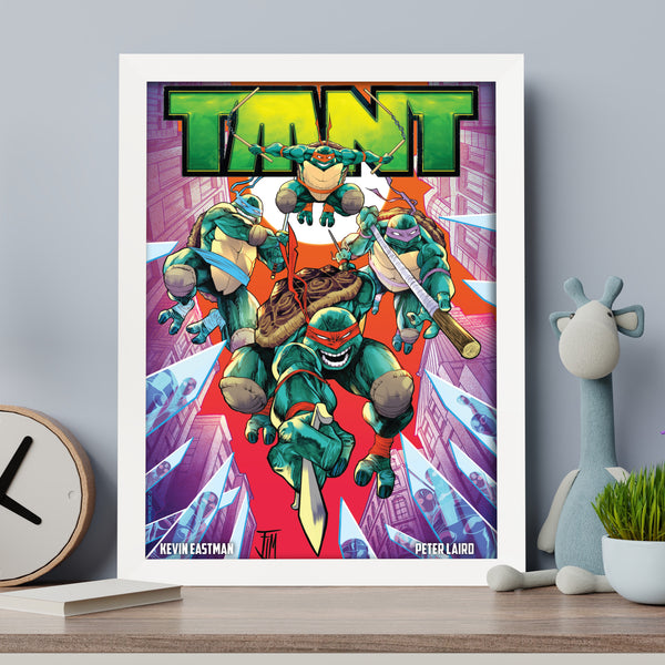 Teenage Mutant Ninja Turtles Print - Group Jumping Purple City Poster ...