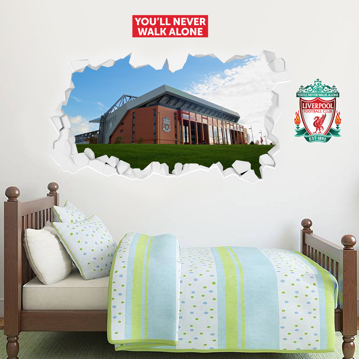 Liverpool Football Smashed Anfield Stadium Wall Sticker – www.themed.co.uk