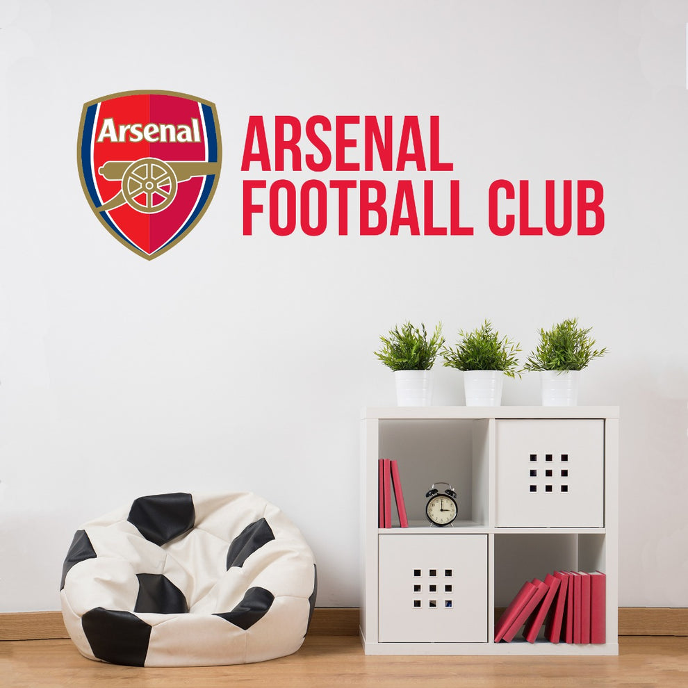 Arsenal Football Club - Crest & Club Name Wall Sticker – www.themed.co.uk
