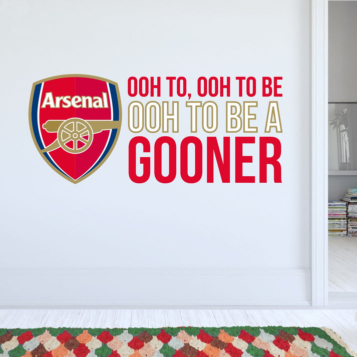 Arsenal Football Club Crest & Gooners Song Wall Sticker – www.themed.co.uk
