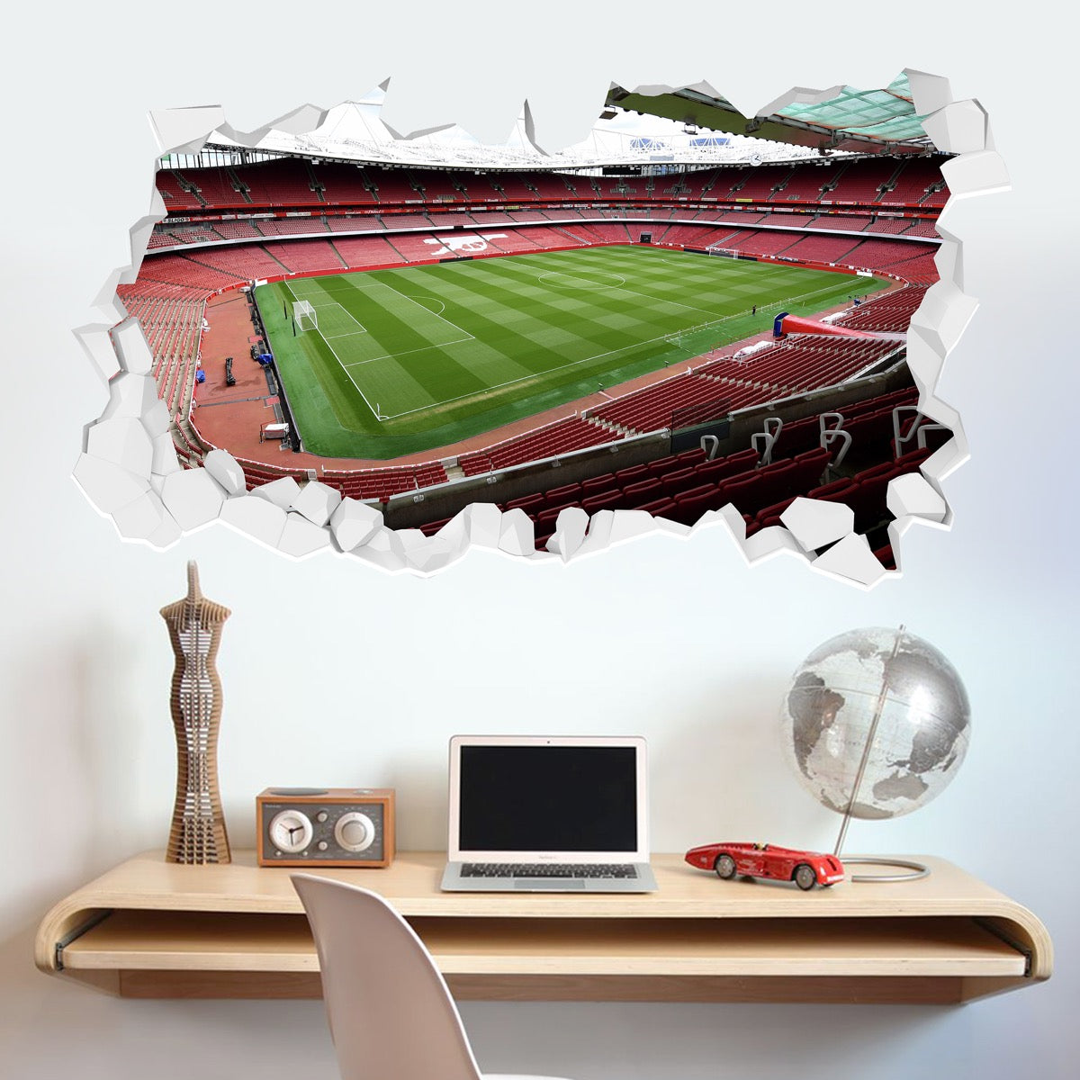 Arsenal FC - Stadium Corner View Broken Wall Sticker – www.themed.co.uk