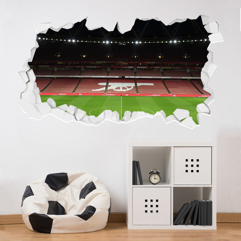 Arsenal FC - Stadium Night Time Cannon in Stands Broken Wall Sticker ...