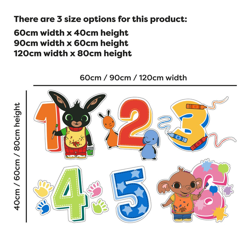 Bing Wall Sticker - Bing and Friends Counting Numbers Wall Decal Set ...