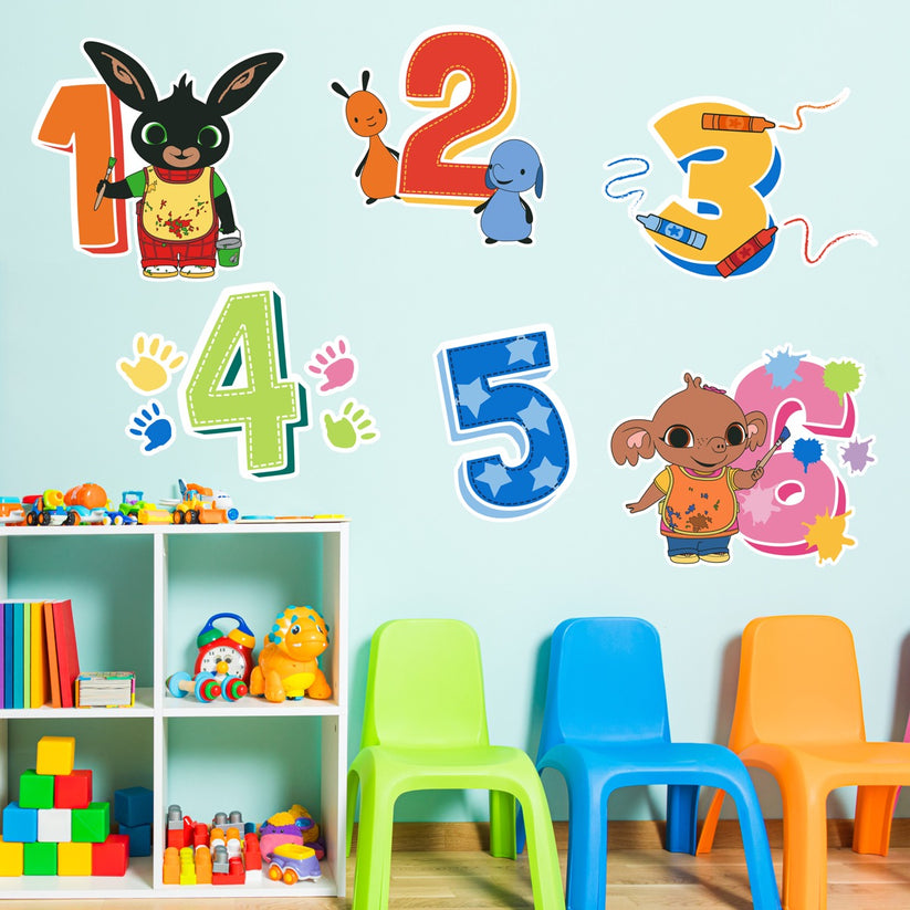 Bing Wall Sticker - Bing and Friends Counting Numbers Wall Decal Set ...