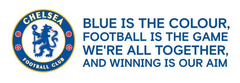 Chelsea Football Club Crest & 'Blue Is The Colour Song' Wall Mural ...
