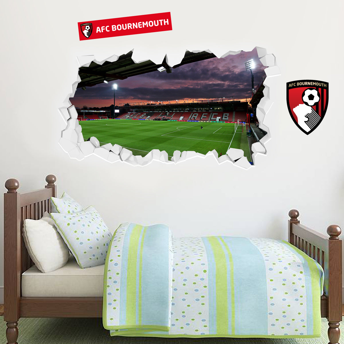AFC Bournemouth Smashed Vitality Stadium Wall Mural – www.themed.co.uk