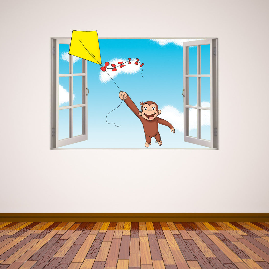 Curious George Kite Window Wall Sticker – www.themed.co.uk