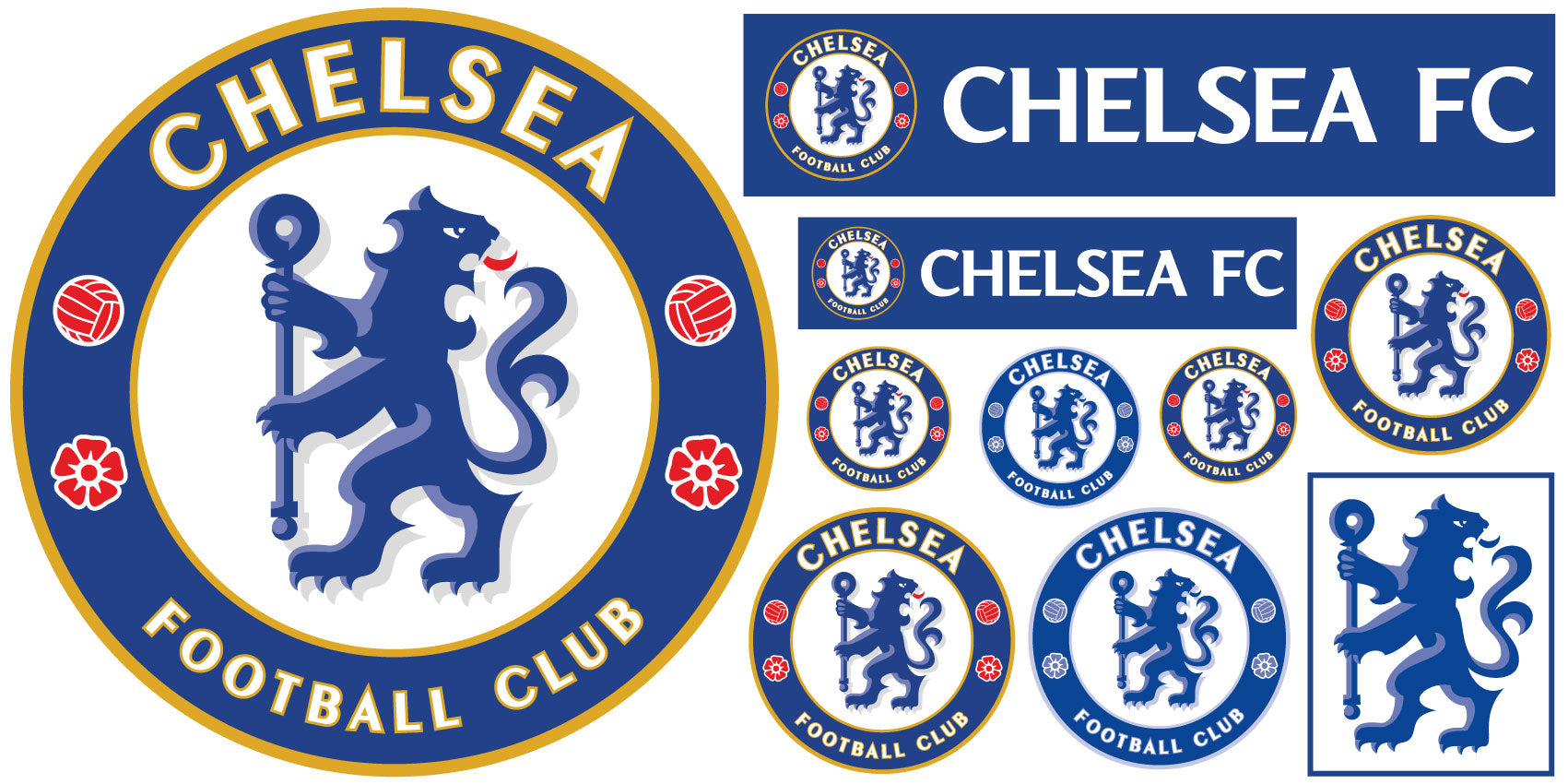 Chelsea Football Club Crest & 'Blue Flag Flying High' Song Wall Mural ...