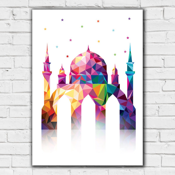 Islamic Print - Colourful Triangle Mosque – www.themed.co.uk