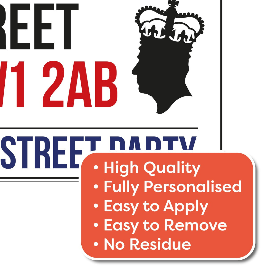 King Charles Coronation Street Sign Window Sticker – www.themed.co.uk