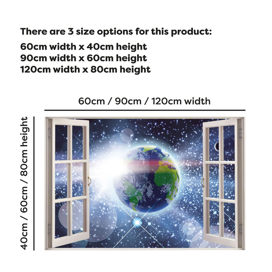 Space Wall Sticker - Earth in Space Window Wall Decal Art – www.themed ...