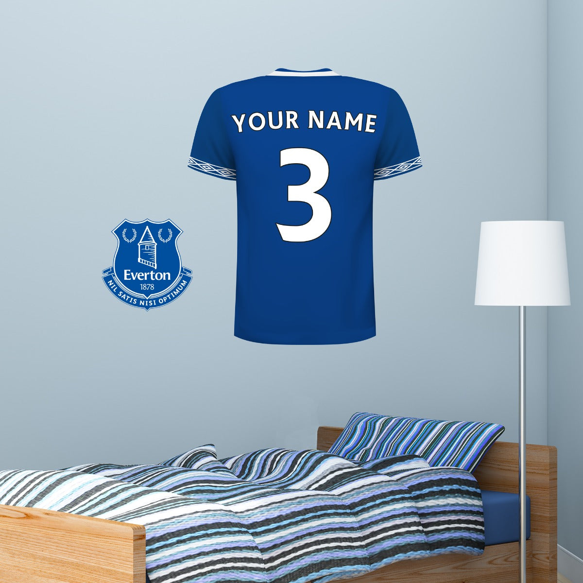 Everton Football Club Personalised Football Shirt & Name Wall Sticker ...