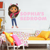 Gabby's Dollhouse Wall Sticker - Gabby Waving Personalised Name Wall ...