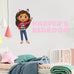 Gabby's Dollhouse Wall Sticker - Gabby Waving Personalised Name Wall ...