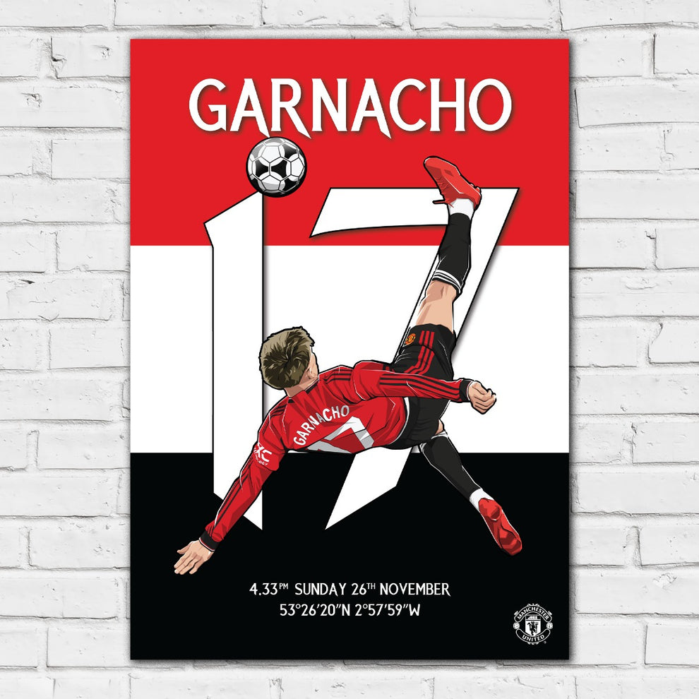 Manchester United Print - Garnacho Overhead Kick – www.themed.co.uk