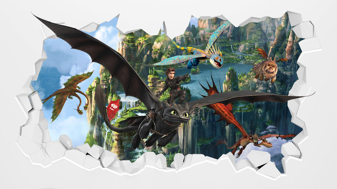 How To Train Your Dragon - Group Broken Wall Sticker – www.themed.co.uk