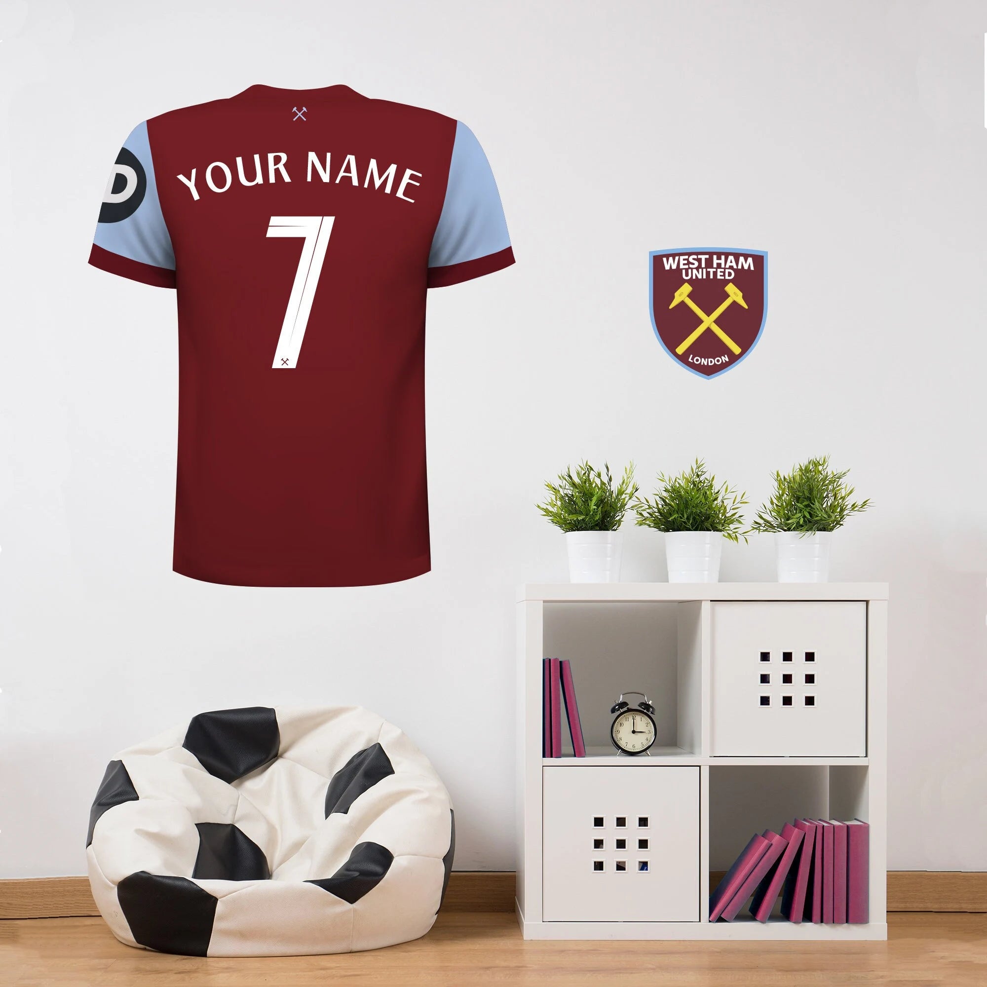 West Ham United Football Club Crest with Personalised Name & Wall ...
