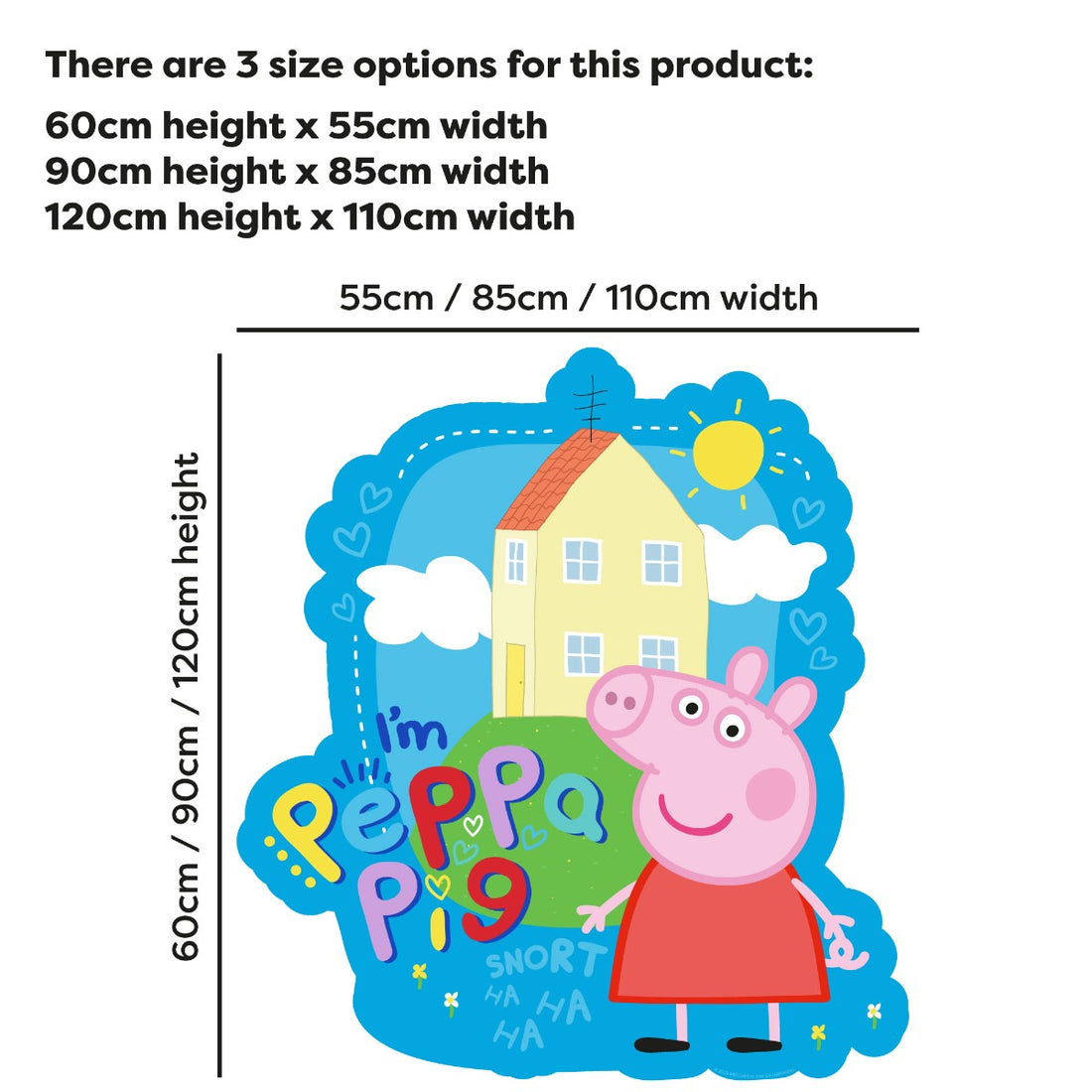 Peppa Pig Wall Sticker - I'm Peppa Pig Blue Background Wall Decal Kids ...