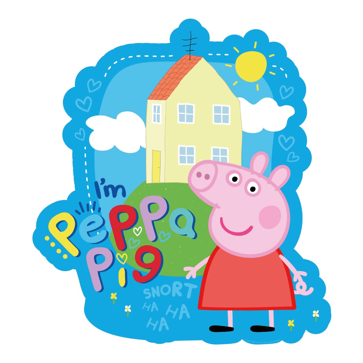 Peppa Pig Wall Sticker - I'm Peppa Pig Blue Background Wall Decal Kids ...