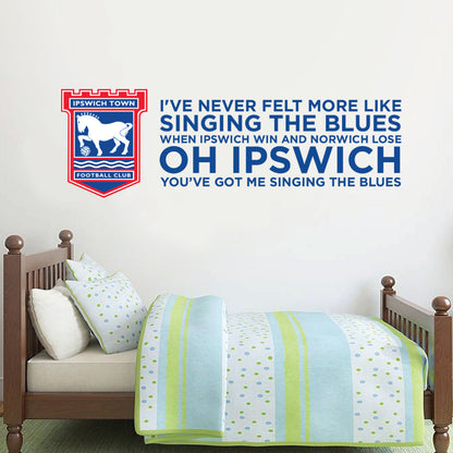 Ipswich Town Football Club Crest & Singing The Blues Song Chant Wall ...