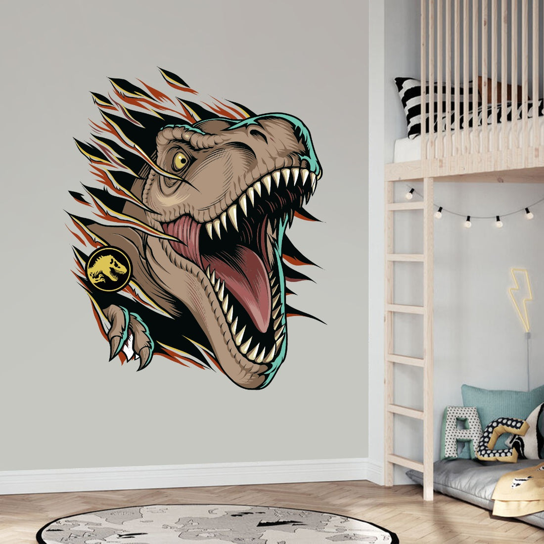 Jurassic World Camp Cretaceous Wall Sticker - T- Rex Ripping Through W ...