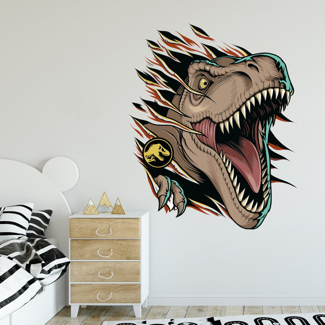 Jurassic World Camp Cretaceous Wall Sticker - T- Rex Ripping Through W ...