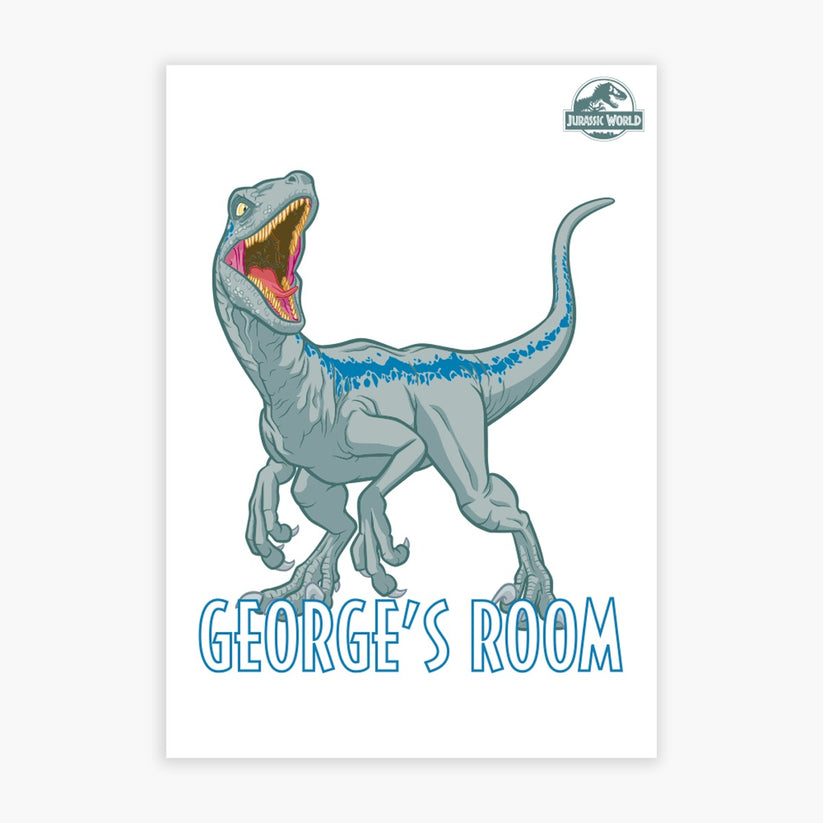 Jurassic World Print - Velociraptor with Personalised Name – www.themed ...