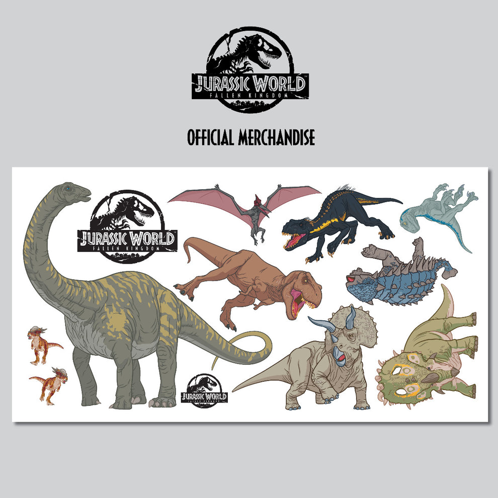 Jurassic World: Fallen Kingdom Dinosaur Wall Sticker Set – www.themed.co.uk