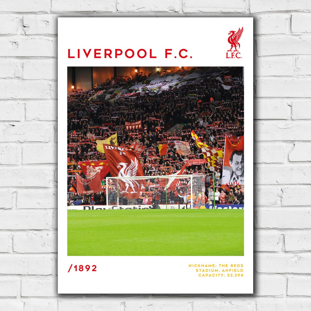 Liverpool FC Print - Kop End Stadium Stats Poster – www.themed.co.uk