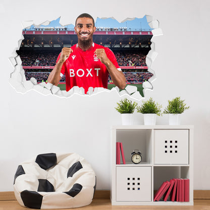 Nottingham Forest FC - Lewis Grabban Broken Wall Sticker + Decal Set ...