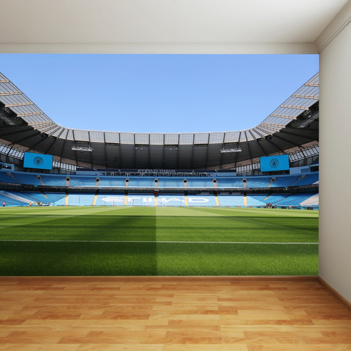 Manchester City FC - Stadium Blue Sky Full Wall Mural – www.themed.co.uk
