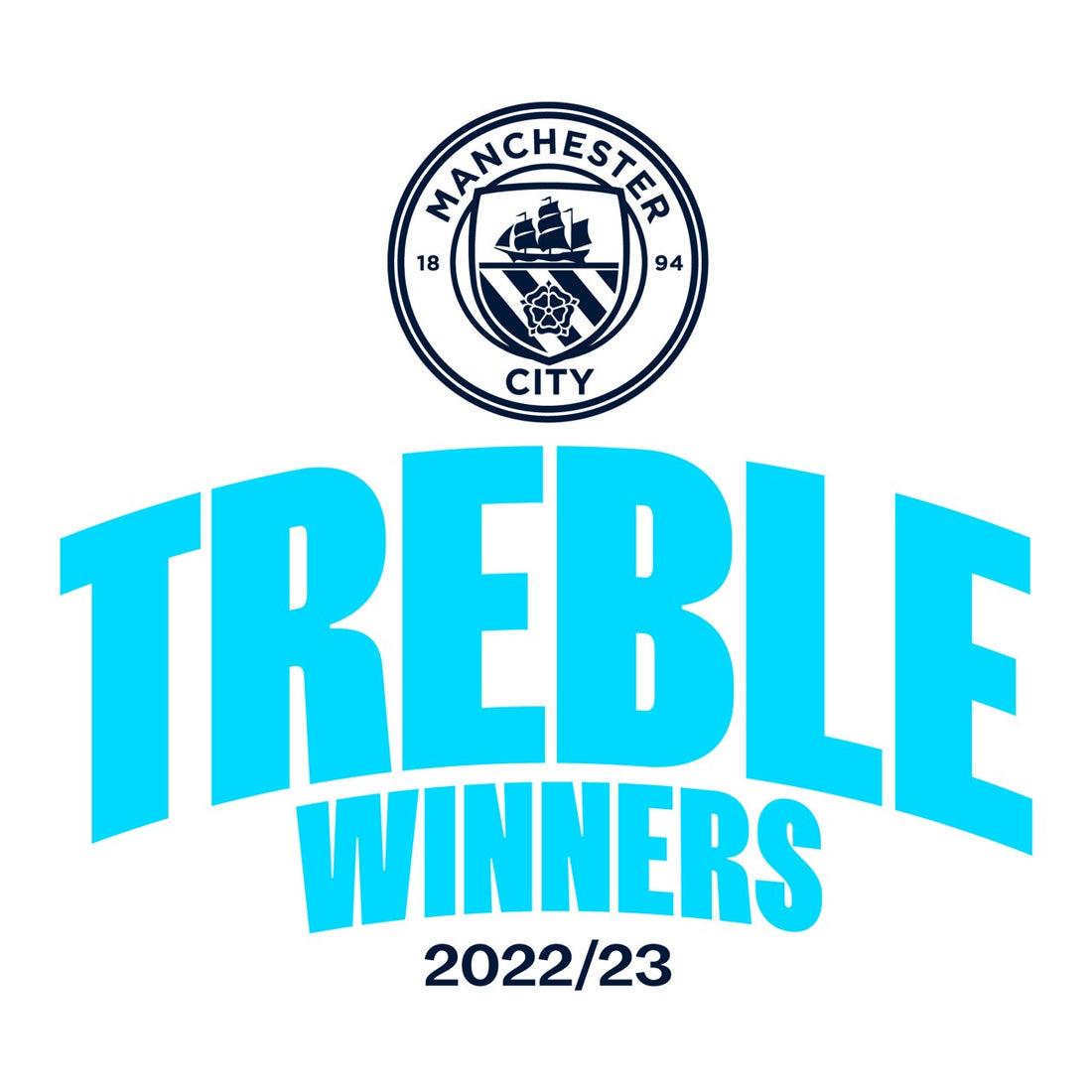Manchester City FC - Treble Winners 22/23 Cut Out Logo Wall Sticker ...