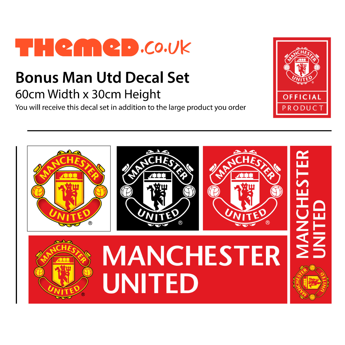 Manchester United Football Club Crest Wall Sticker – www.themed.co.uk
