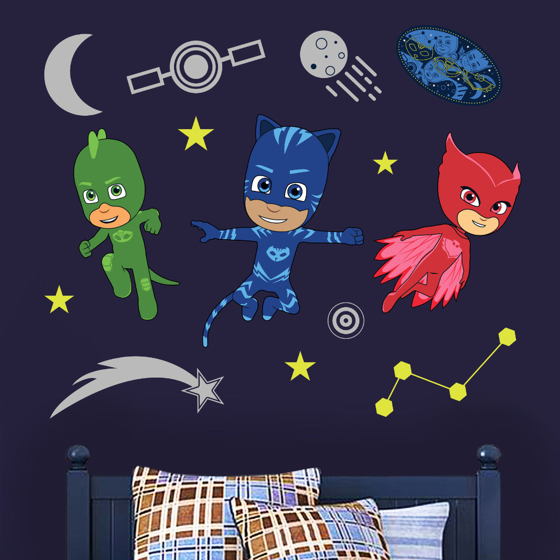 PJ Masks: Night Time Wall Sticker Set – www.themed.co.uk