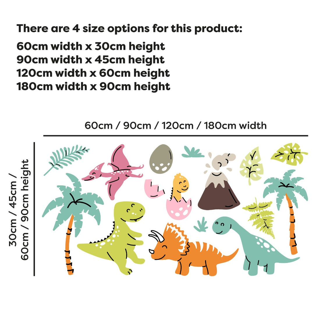 Dinosaur Wall Sticker - Kids Pastel Dinosaurs Wall Decal Set Dino Art ...
