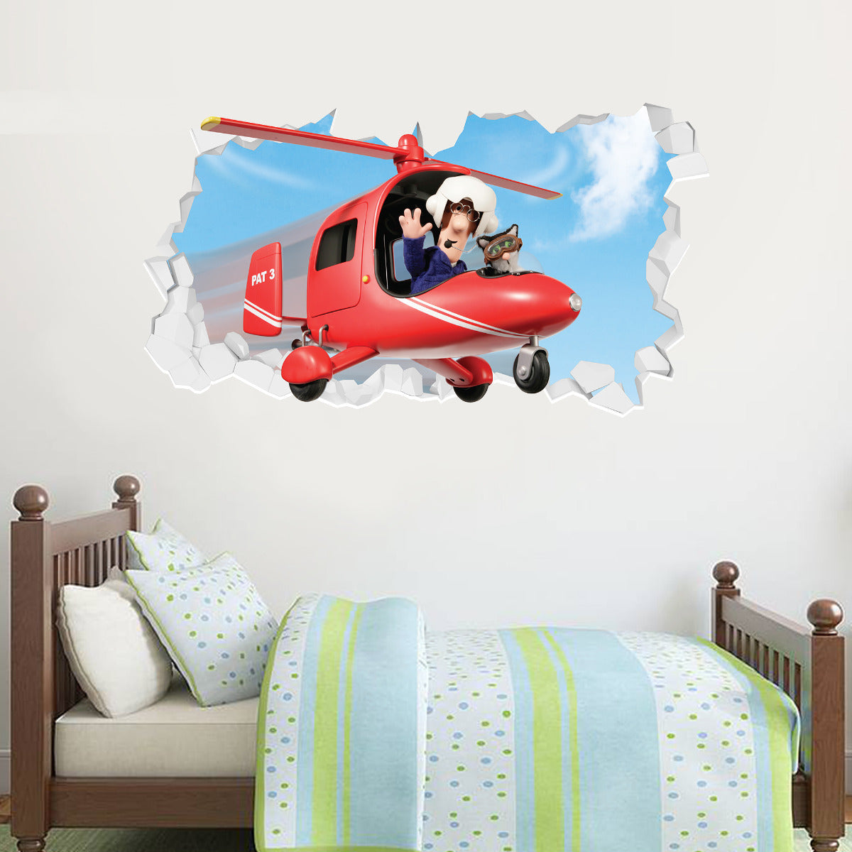 Postman Pat - Helicopter Broken Wall Sticker – www.themed.co.uk