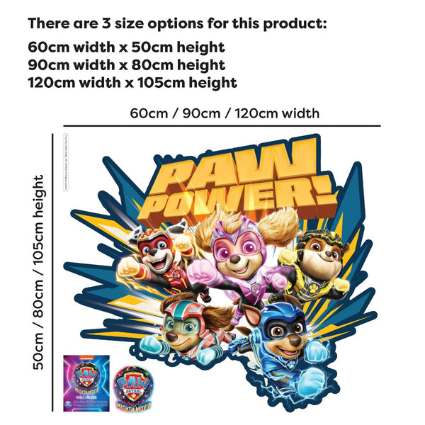 Paw Patrol Mighty Movie Group Paw Power Wall Sticker – www.themed.co.uk