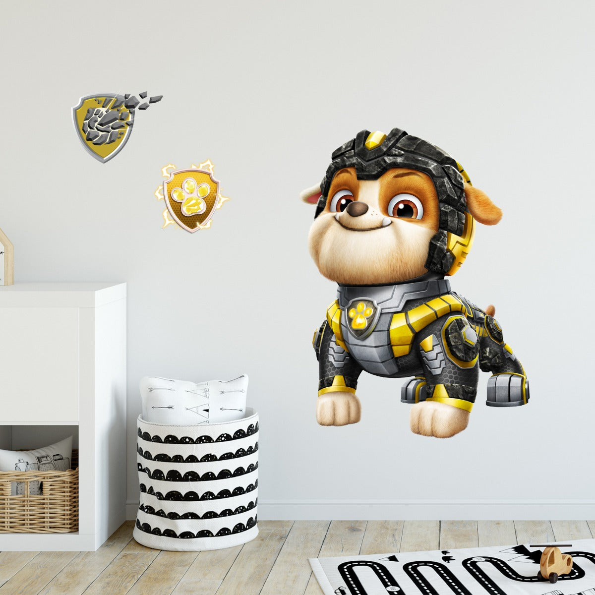 Paw Patrol Mighty Movie Rubble Wall Sticker – www.themed.co.uk