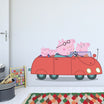 Peppa Pig Wall Sticker - Peppa and Family In Car – www.themed.co.uk