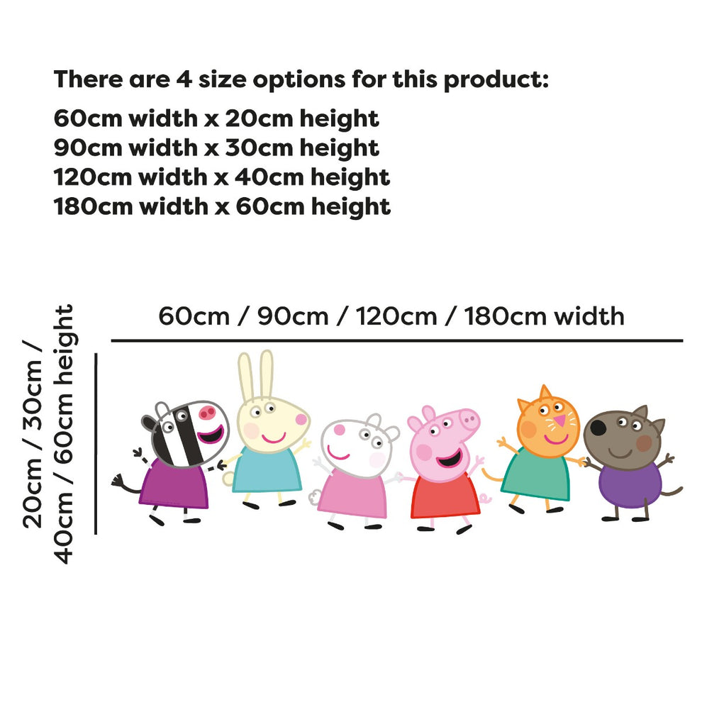 Peppa Pig Wall Sticker - Peppa and Friends Walking in Line – www.themed ...